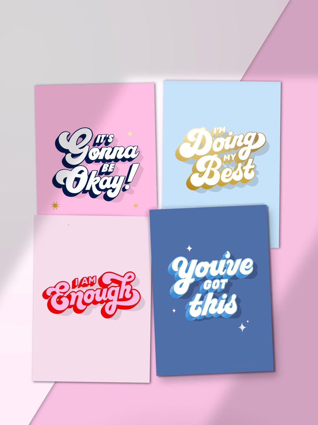 Positive Vibes Postcards A6 Mini Print, Affirmation Cards, Motivational ...