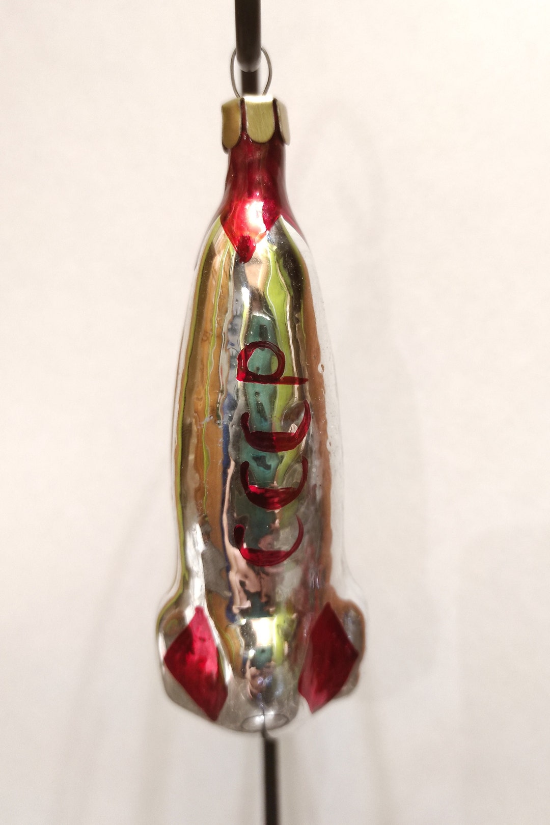 Vintage Retro Rare Toy SPACESHIP Rocket Glass Christmas Ornament ...