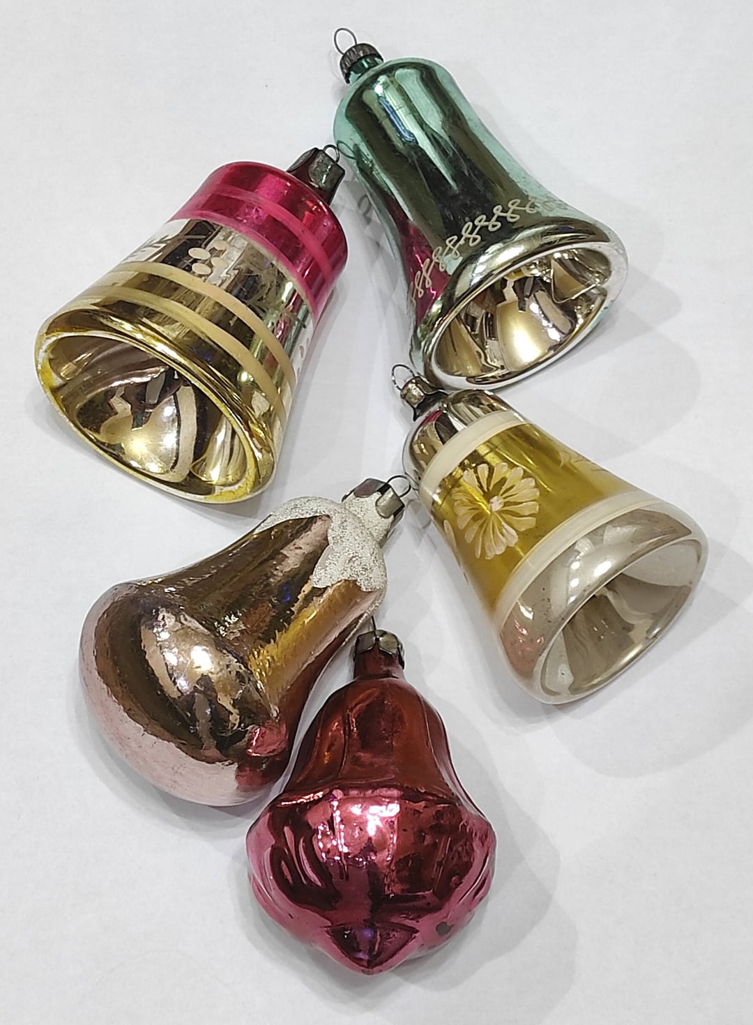 Vintage Retro Glass Original Christmas Ornaments TO CHOOSE FROM Bells ...