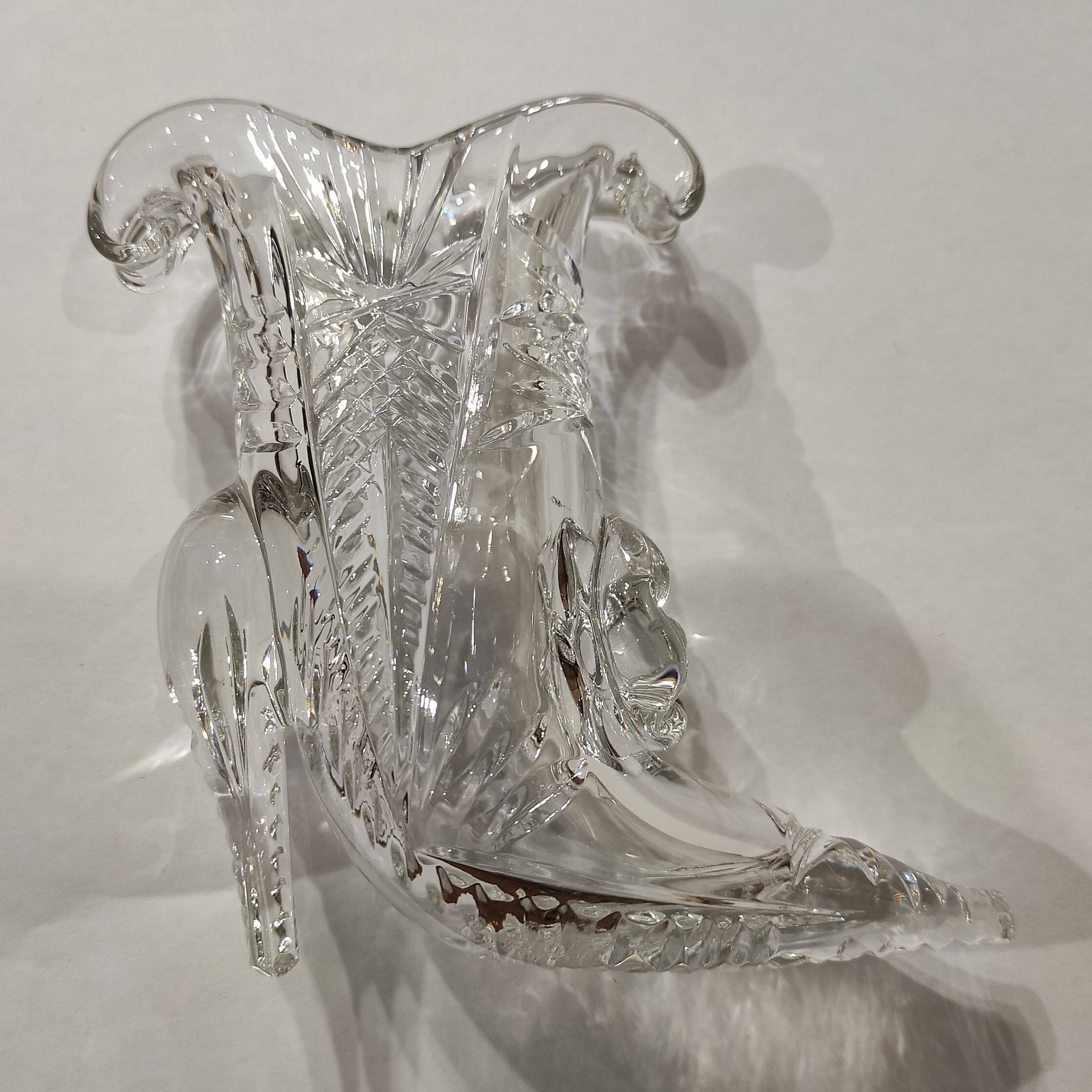 Vintage Glass Shoe Boot Cinderella's Crystal Slipper - Etsy