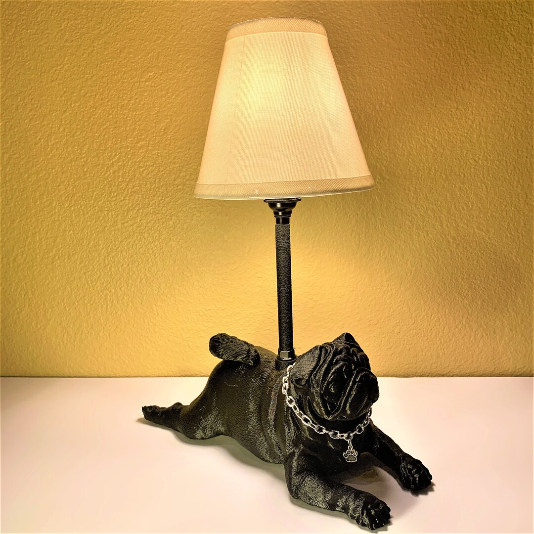Otis - Pug Lamp (black) - Etsy