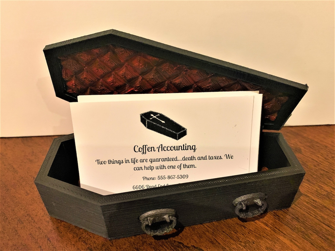 Coffin (cross Top) Business Card Holder / Trinket Box, Coffin Business ...