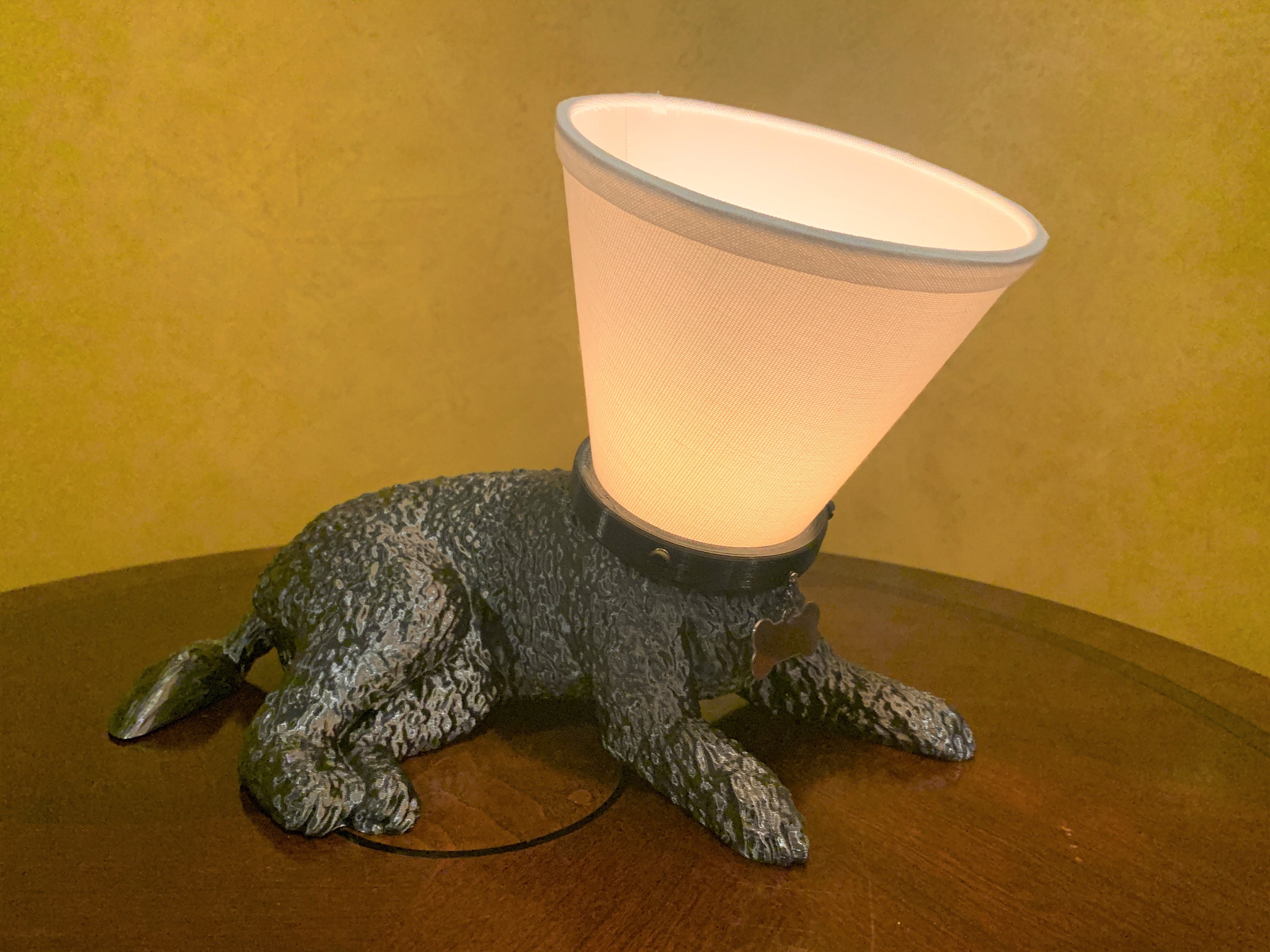 Ivy - Black Silk Jade Poodle Dog Lamp - Etsy