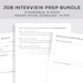 Job Interview Preparation Templates Printables Instant Digital Download ...