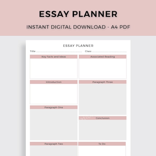 Student Essay Planner Template Instant Digital Download A4 PDF - Etsy