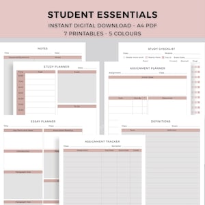 Student Study Planner A4 PDF Instant Digital Download Revision ...