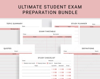 Student Exam Preparation Revision Resources A4 PDF Instant | Etsy UK