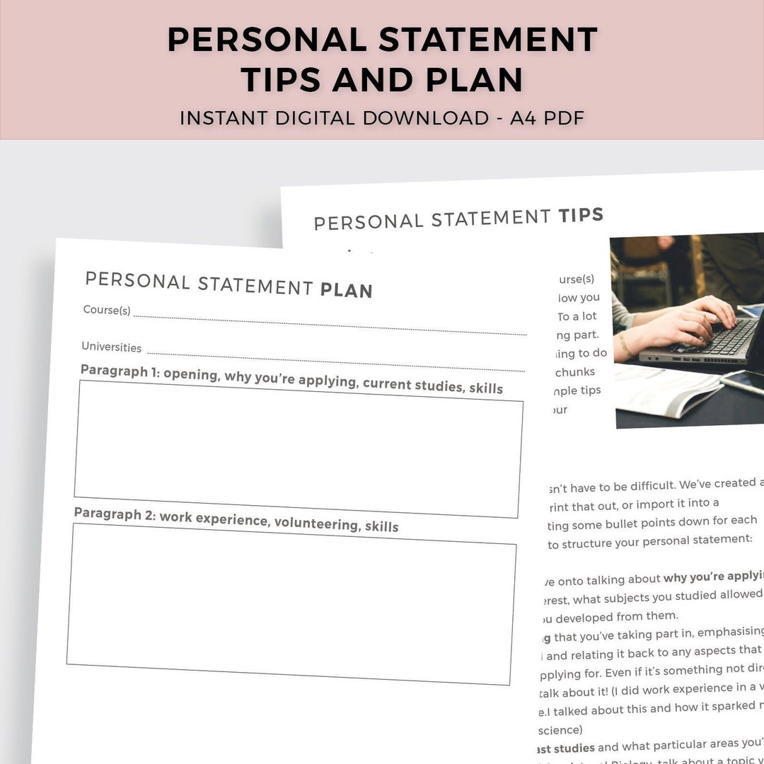 Personal Statement Tips and Planner Template for University - Etsy