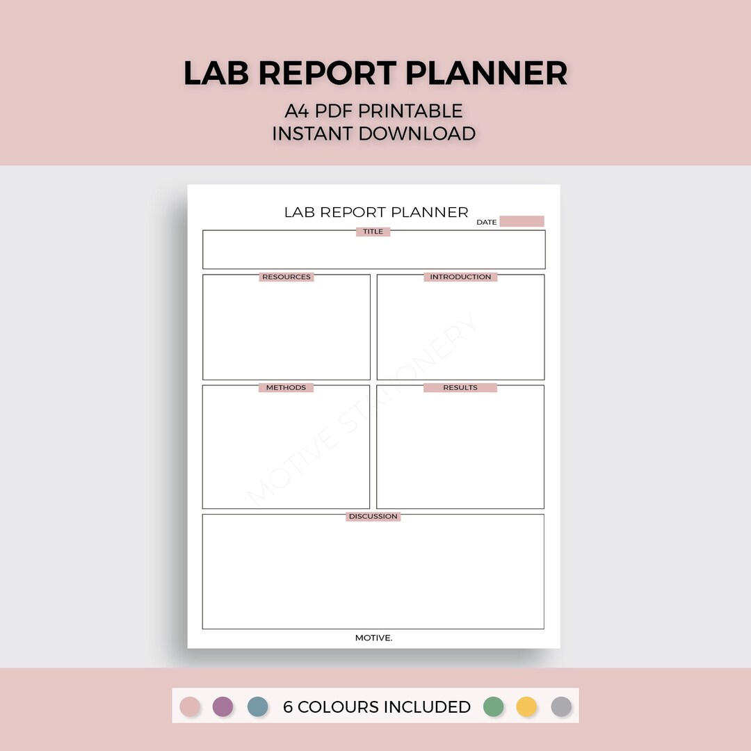 Lab Report Write up Science Planner Template A4 PDF Printable Instant ...