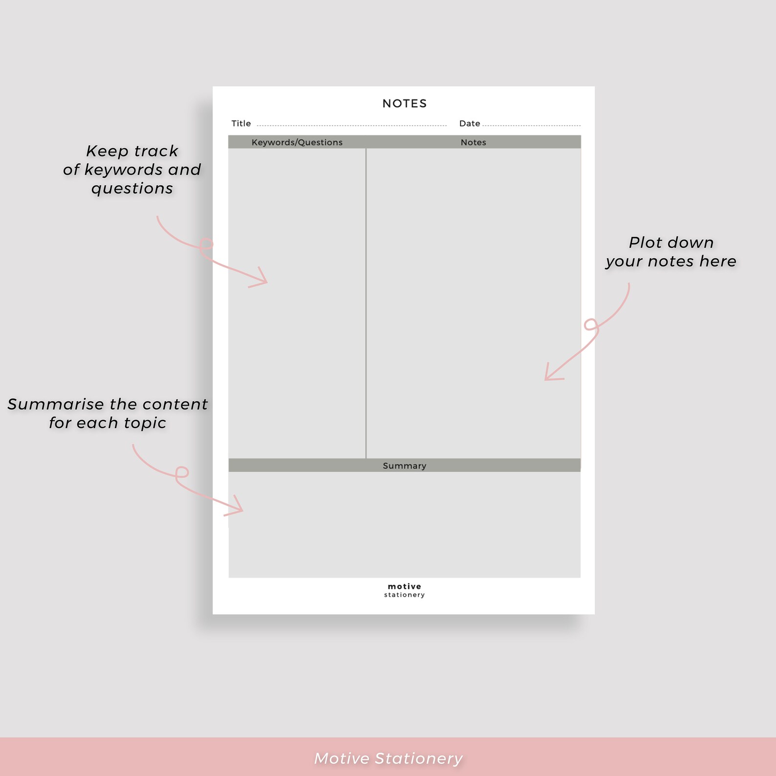 Student Revision Checklist and Note Taking Cornell Template A4 | Etsy