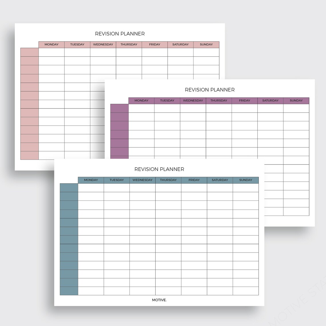Weekly Revision Planner A4 PDF Instant Download Printable Time - Etsy