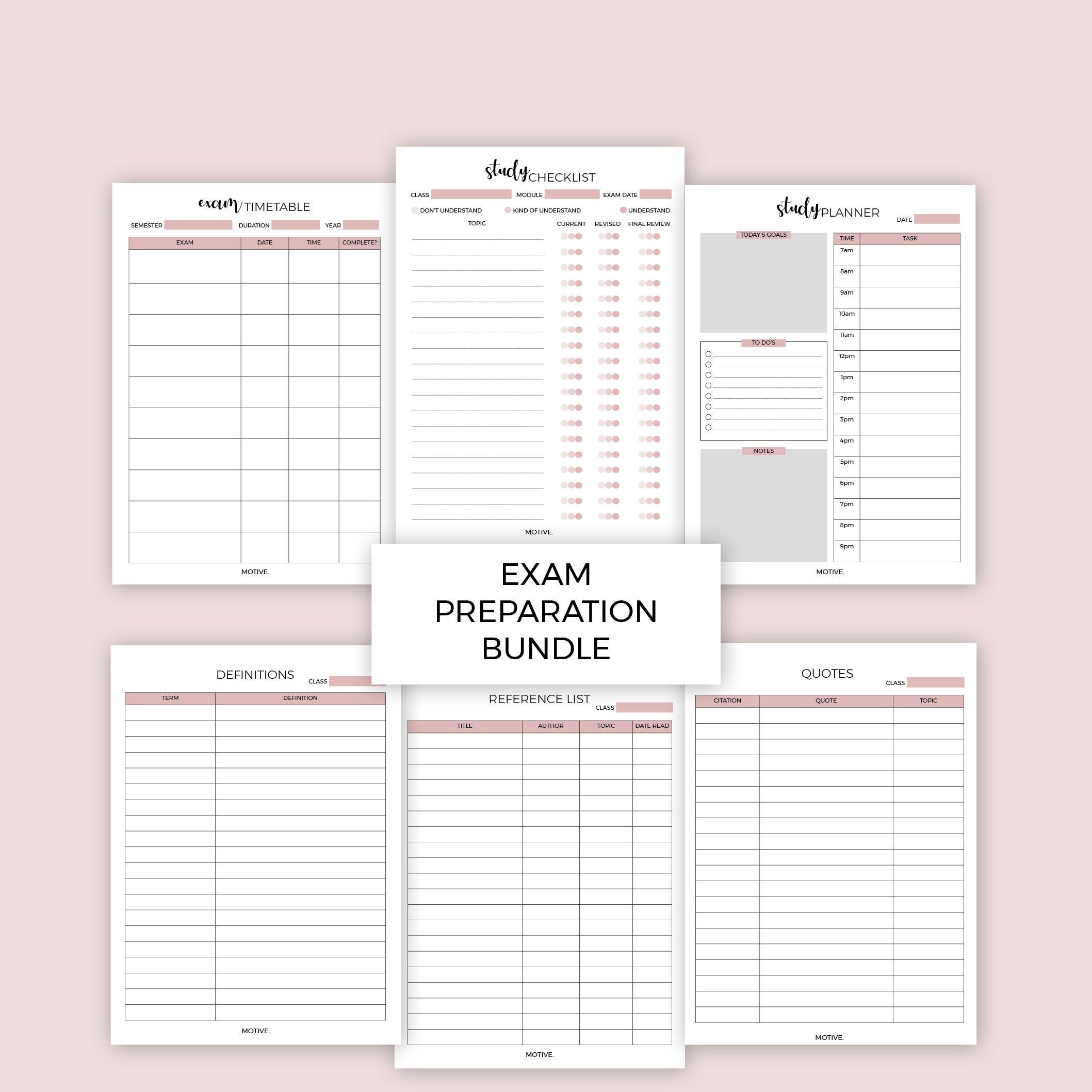 Student Exam Preparation Revision Resources A4 PDF Instant - Etsy UK