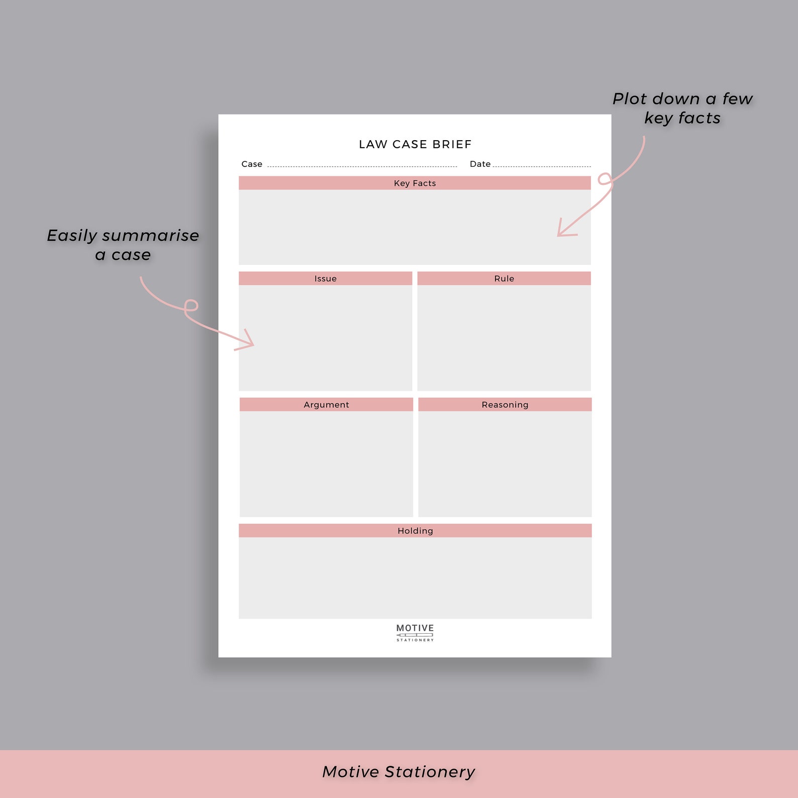 Law Student Case Brief Summary Sheet A4 PDF Instant Digital - Etsy