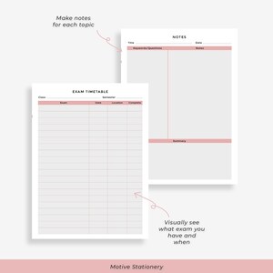 Student Exam Preparation Revision Resources - A4 PDF Instant Digital ...