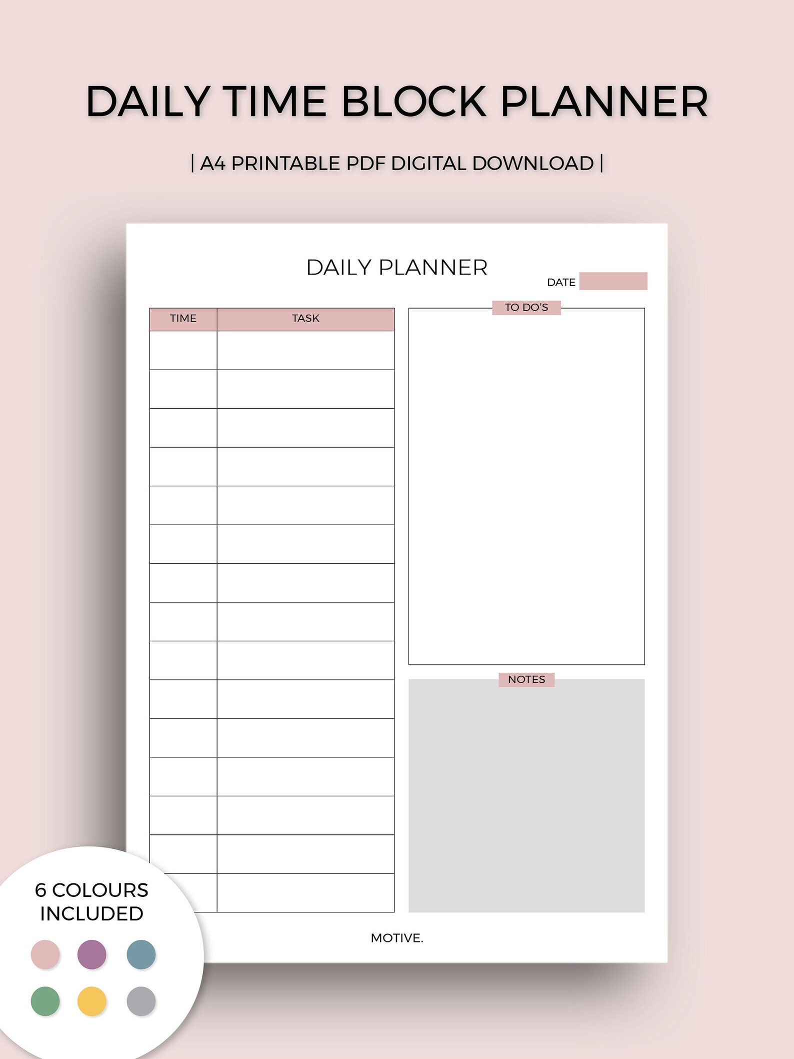 Daily Time Block Planner Daily Planner To Do List A4 PDF Etsy UK