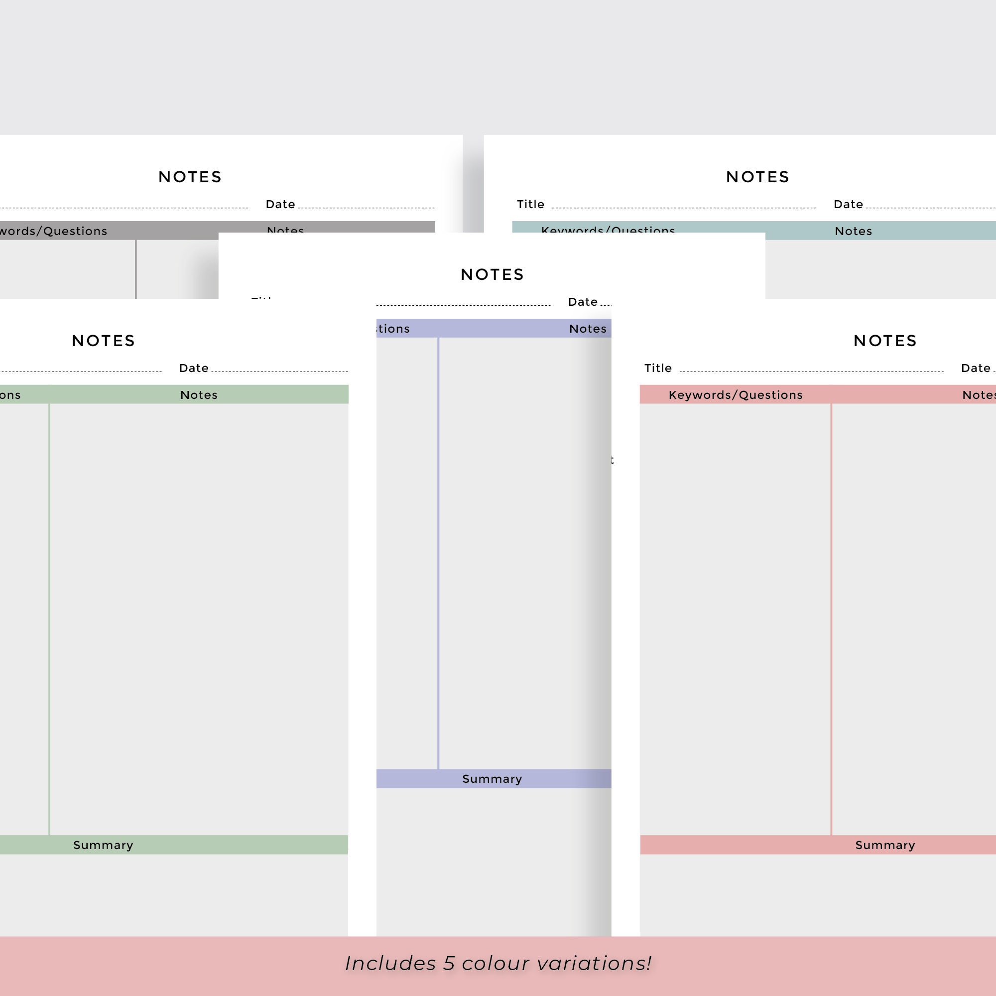 Cornell Student Note-taking Template - A4 PDF Instant Digital Download ...