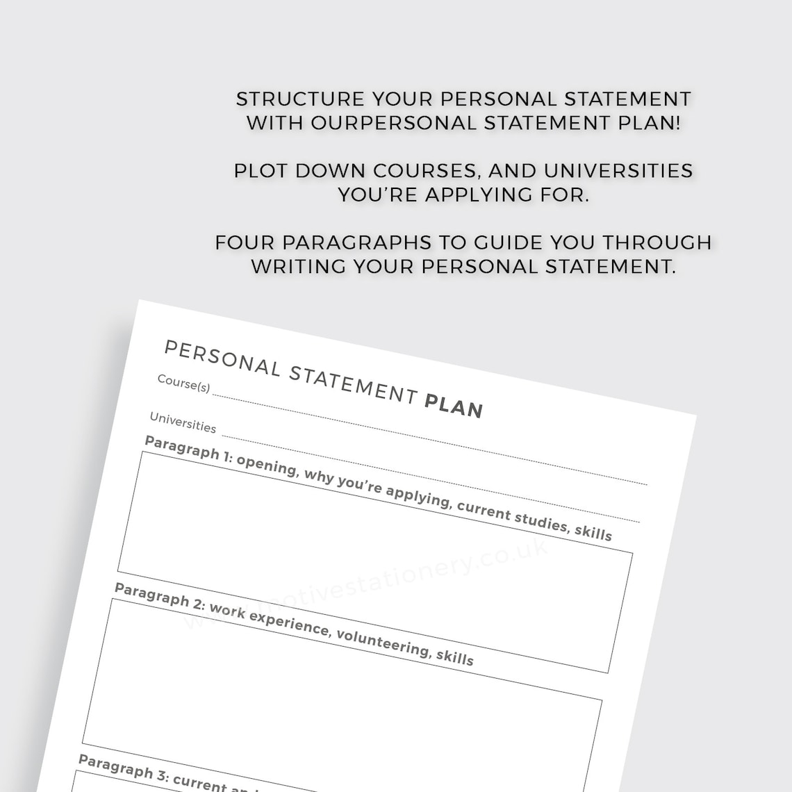 Personal Statement Planner Template for University Students A4 - Etsy UK