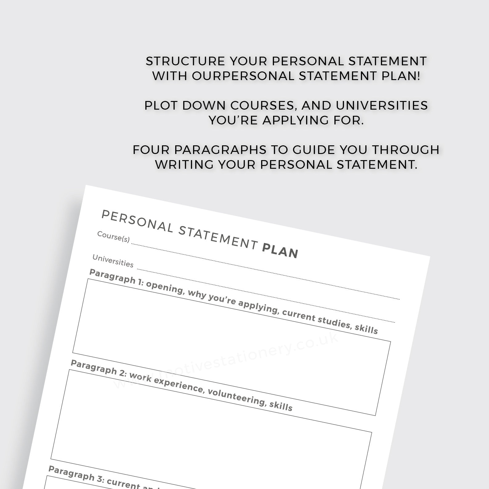 Personal Statement Planner Template for University Students A4 PDF ...
