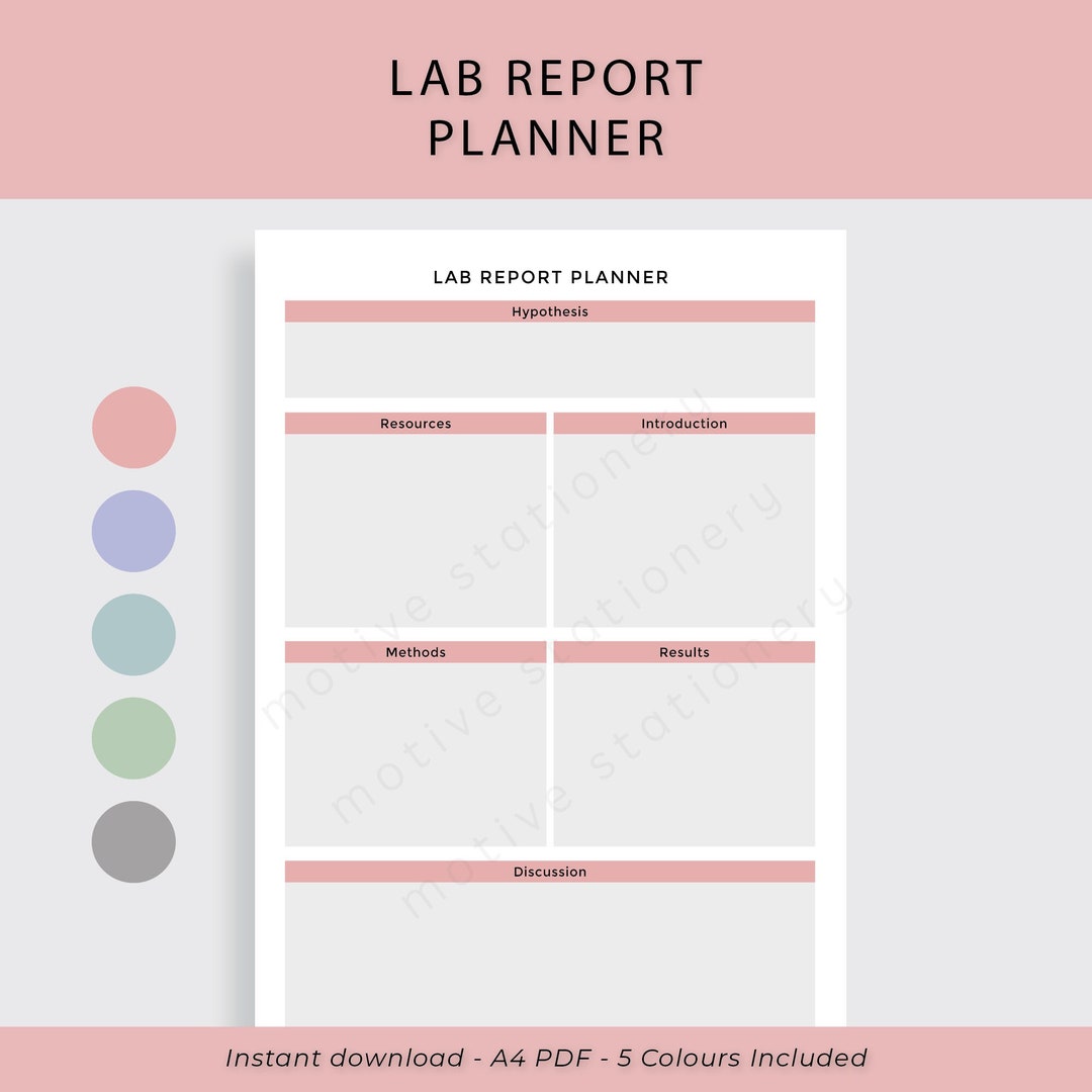 Lab Report Write up Science Planner Template - A4 PDF Instant Digital ...