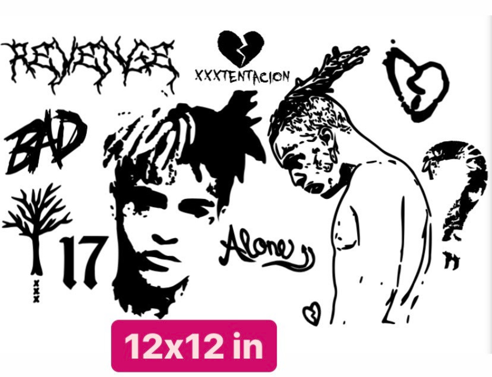 XXXTentacion Stencil | Etsy