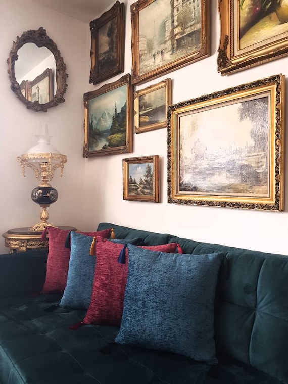 Decorative Pillows Cushion Covers in Rich Raspberry and Teal Colour ...