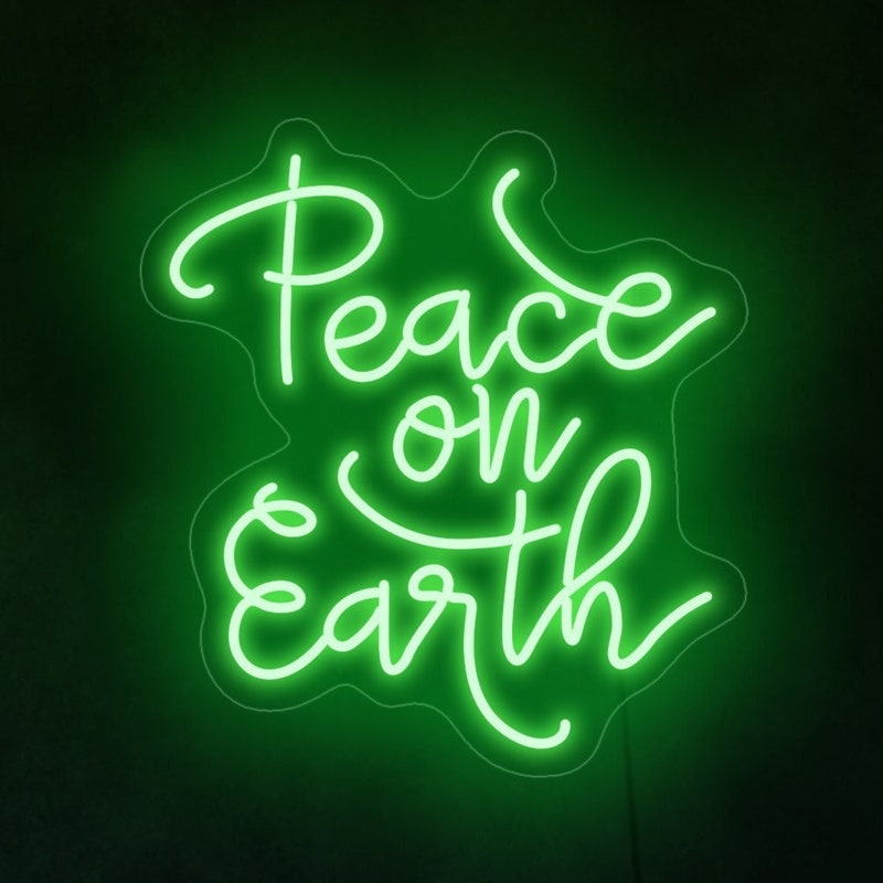Peace on Earth Lighted Outdoor Sign - Etsy