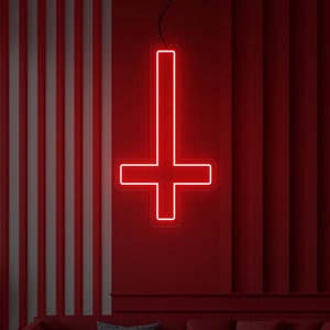 Cross Neon Sign, Cross Led Sign, Inverted Cross Neon Sign, Upside Down ...