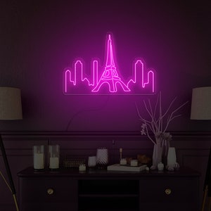 Paris Neon Sign, Paris Led Sign, Paris Skyline Neon Sign, Eifel Tower ...