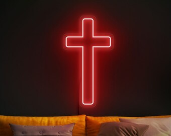 Cross Neon Sign, Cross Led Sign, Cross Neon Light, Christian Neon ...