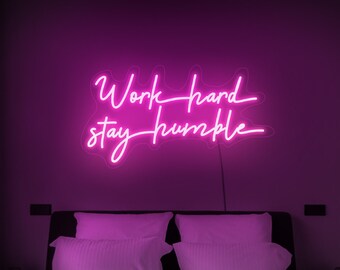 Work Hard Neon - Etsy