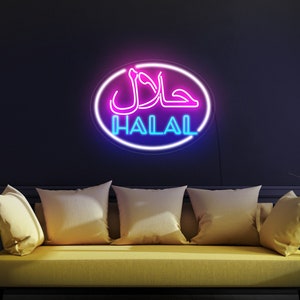 Halal Neon Sign, Halal Sign, Halal Led Sign, Halal Food Neon Sign ...