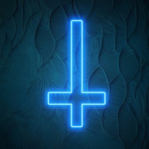 Cross Neon Sign, Cross Led Sign, Inverted Cross Neon Sign, Upside Down ...