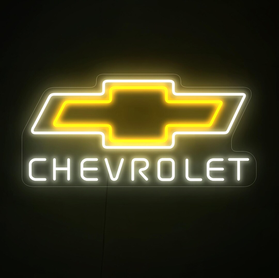 Chevrolet Neon Wall Clock, Chevrolet Led Sign, Chevrolet Logo Light ...