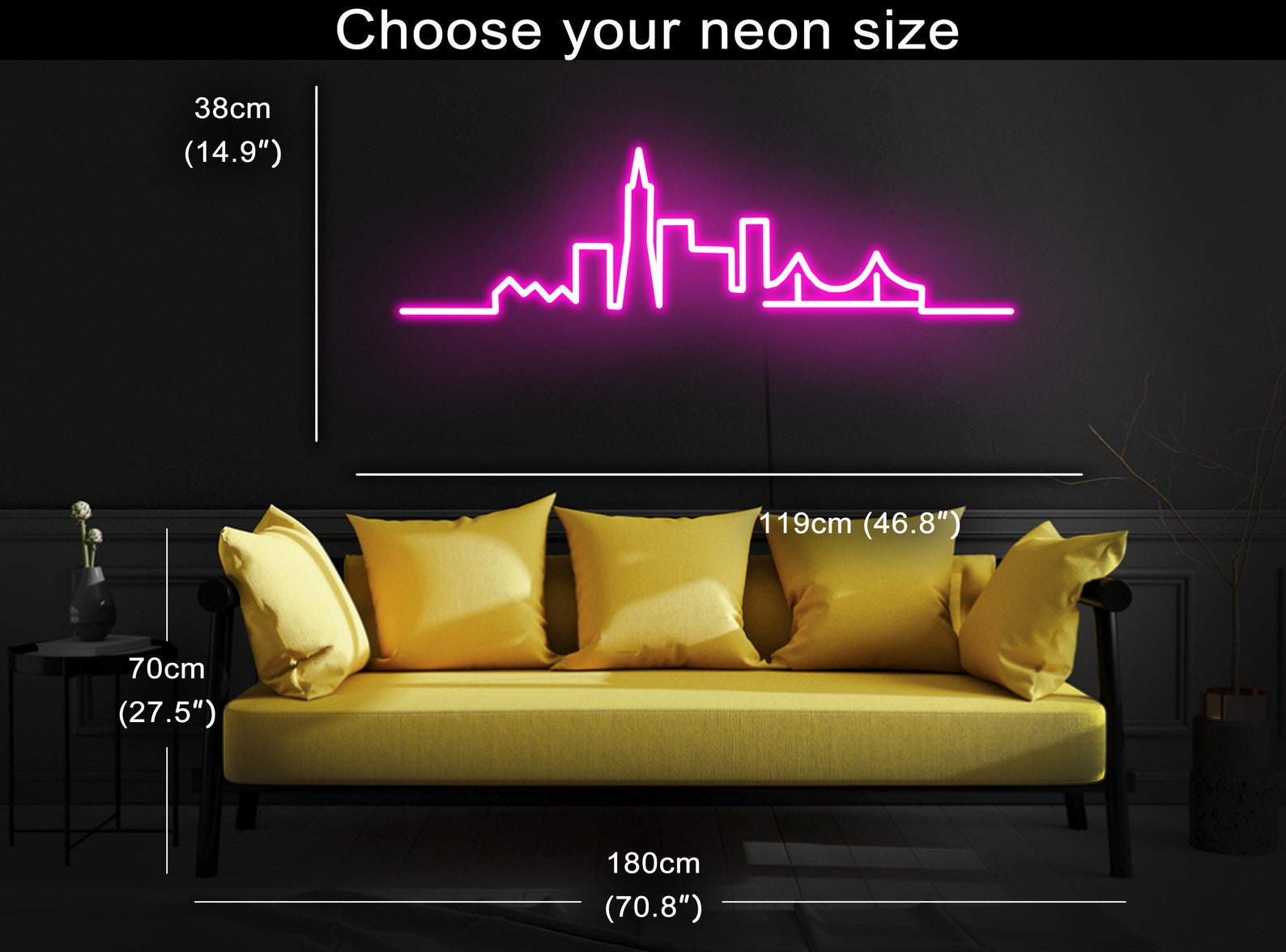 City Neon Sign,city Neon Light,city Led Sign,skyline Neon Sign,skyline ...