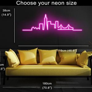 City Neon Sign,city Neon Light,city Led Sign,skyline Neon Sign,skyline ...