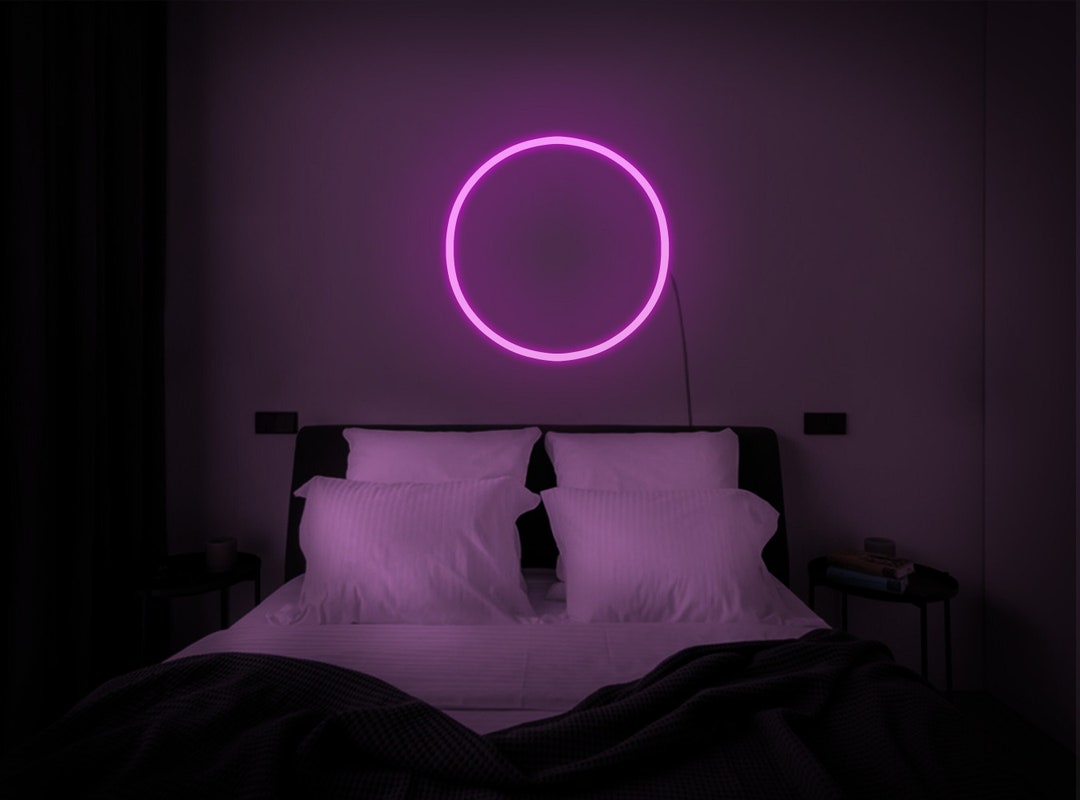 Circle Neon Sign, ZEN Circle Led Sign, Circle Neon Light, Geometric ...