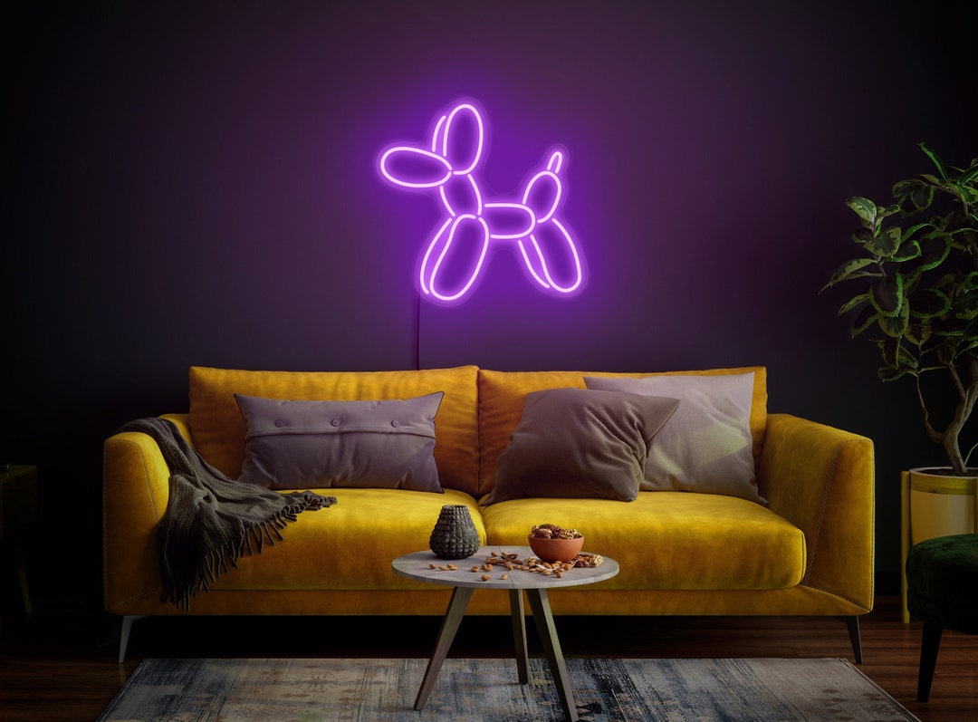 Balloon Dog Neon Light, Balloon Dog Light Sign, Dog Neon Sign, Kids ...