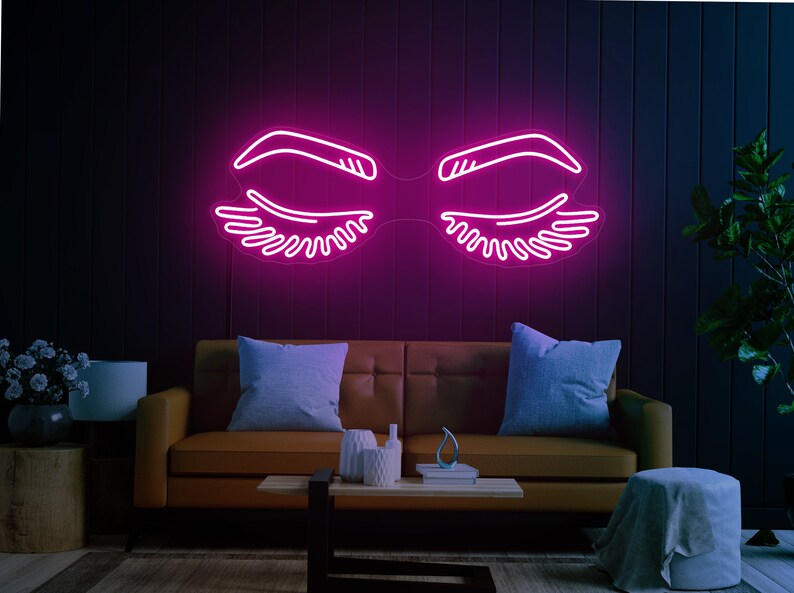 Eyelashes Neon Sign, Lashes Neon Sign, Lashes Led Light, Lashes Led ...