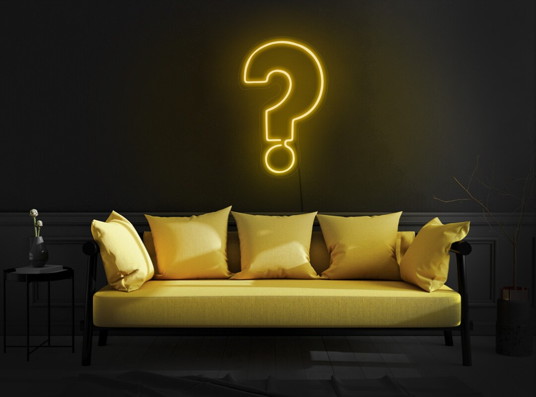 Question Mark Neon Sign, Question Mark Light Sign, Neon Sign Art, Neon ...