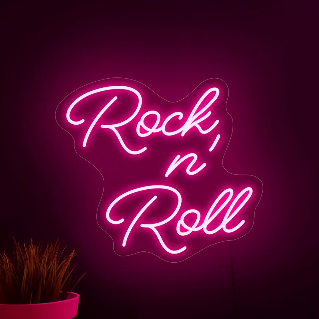 Rock N Roll Neon Sign, Rock Music Led Sign, Music Neon Sign, Audio Shop ...