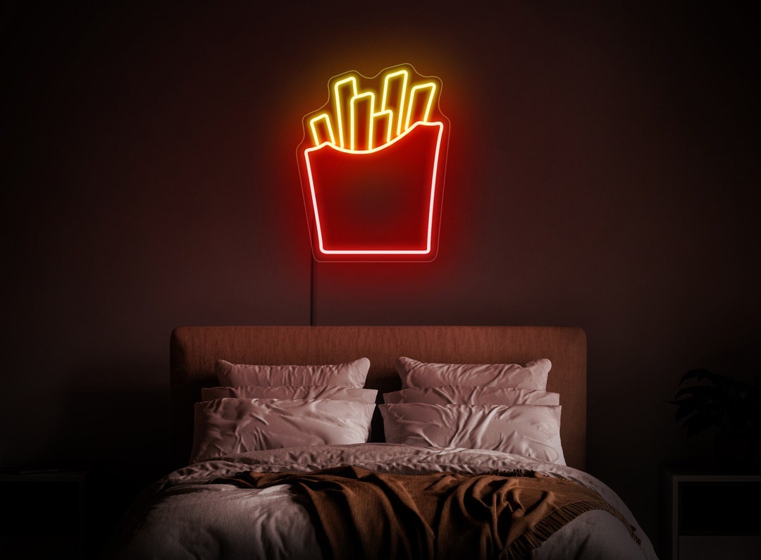 French Fries Neon Sign, French Fries Led, Potato Neon, Food Neon ...