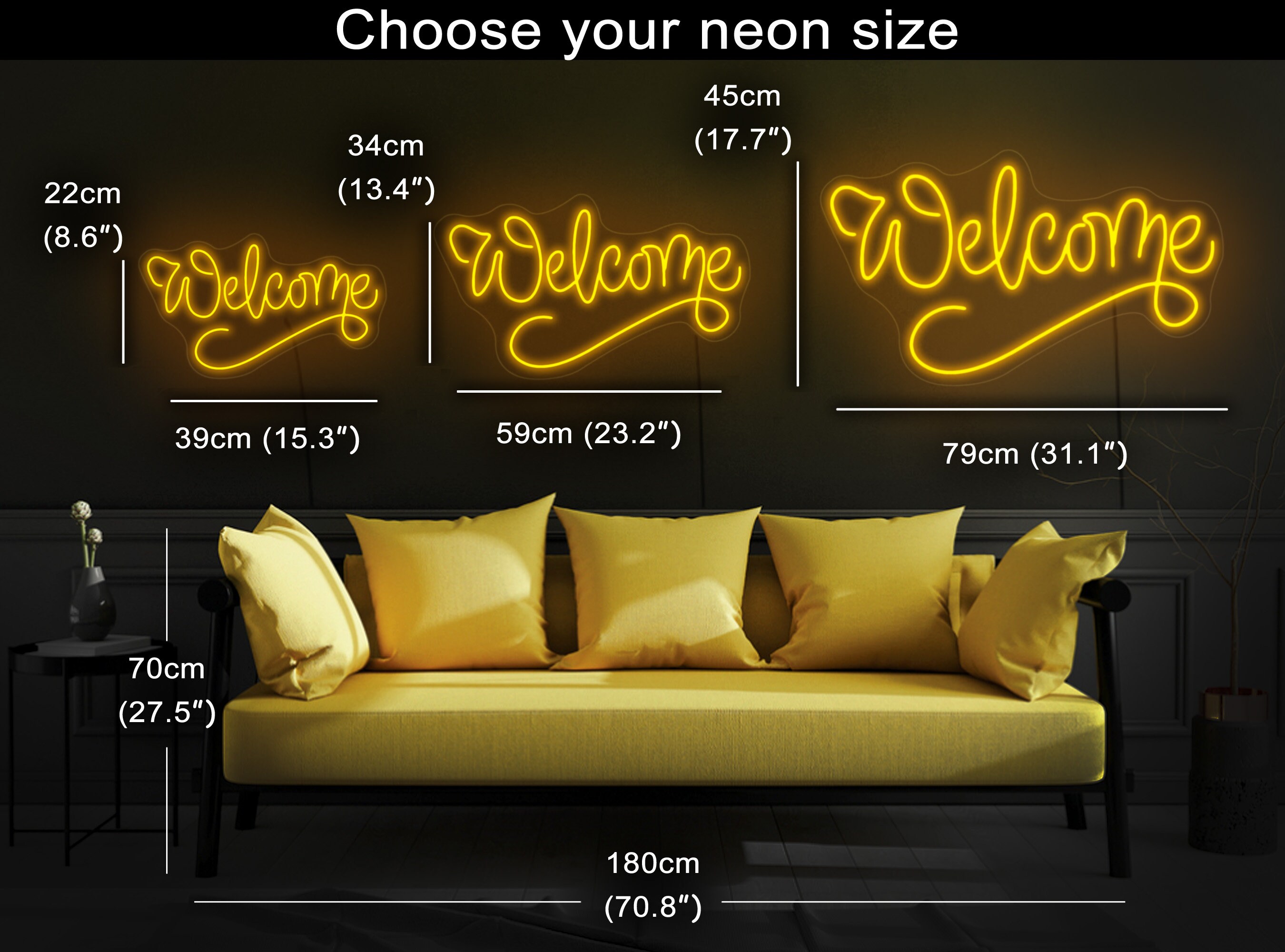 Welcome Neon Sign Welcome Led Sign Welcome Light Sign - Etsy