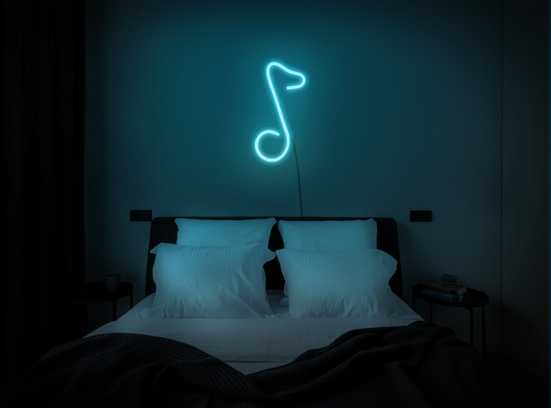 Music Note Neon Light,music Note Neon Sign,music Note Led Sign,music ...