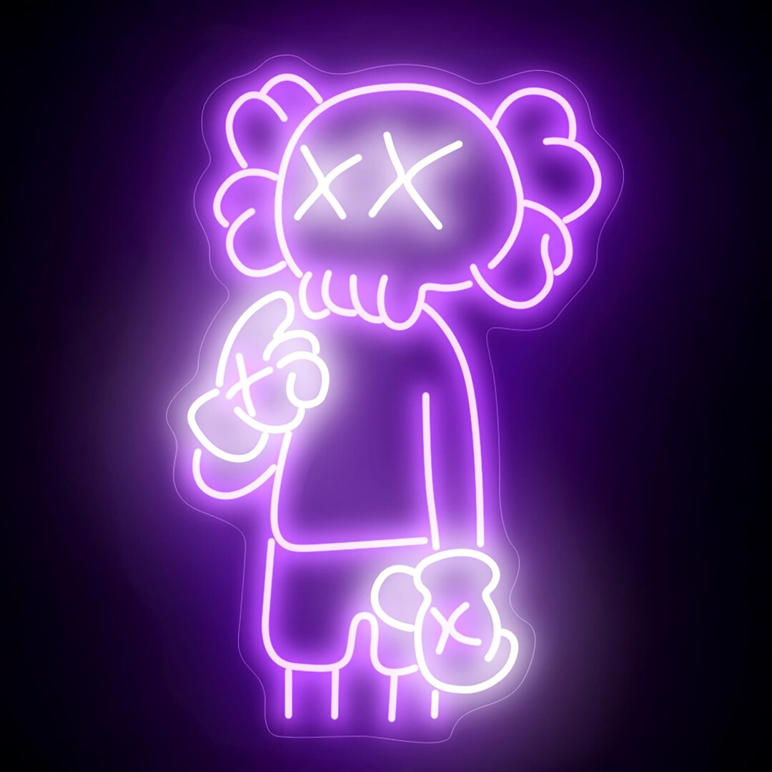 Kaws Neon Wall Sign, Kaws Wall Art Modern, Kaws Led Wall Art, Kaws ...