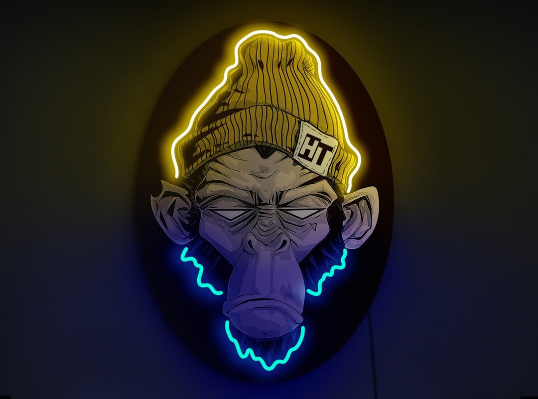 Monkey Led Sign, Monkey Neon Sign, Chimpanzee Neon Sign, Cool Neon Sign ...
