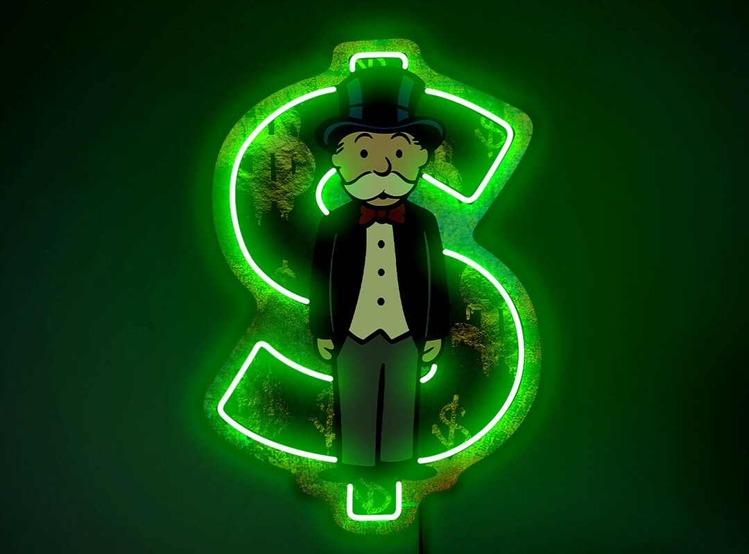 Monopoly Led Sign, Monopoly Neon Sign, Monopoly Man Neon Sign, Money ...