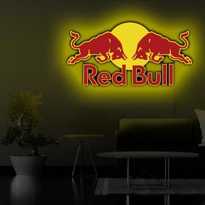 Red Bull Neon Sign, Red Bull Racing Logo,red Bull Led Sign,red Bull ...