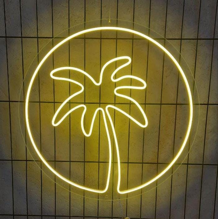 Palm Tree Neon Sign, Palm Neon Bar Sign, Palm Tree Led Sign, Palm Bar ...