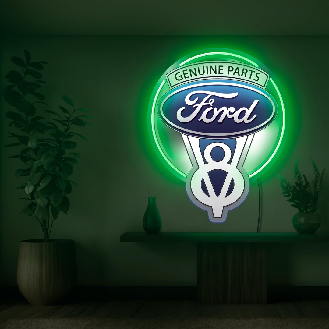 Ford Led Sign, V8 Neon Sign, Ford Logo Lighted, Ford Neon Sign, Ford ...