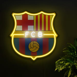 FC Barcelona Neon Sign, FC Barcelona Logo Sign, Barcelona Led Sign, FC ...